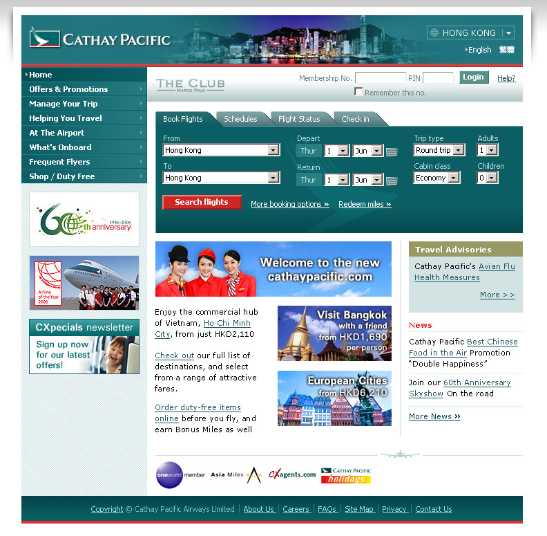 Cathay Pacific Unveils All-New Web Site With Greater Customer Focus ...