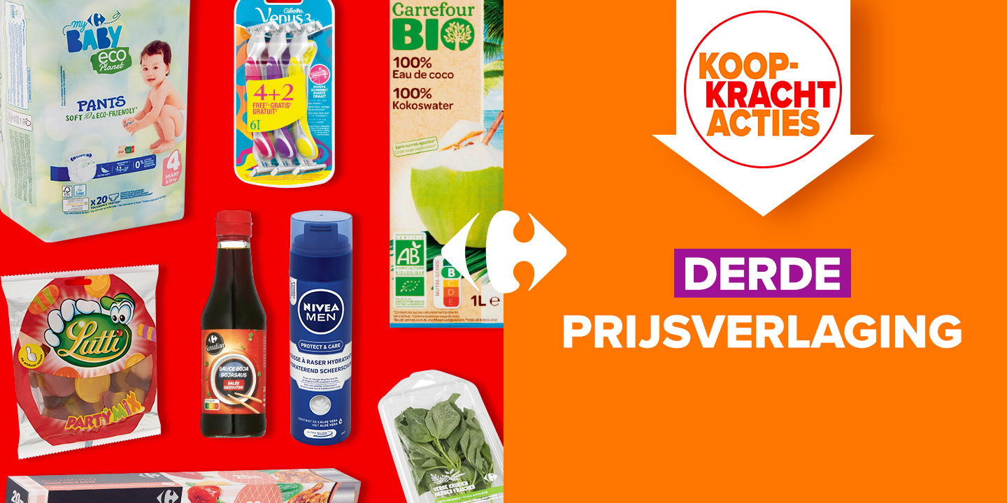 Voor de derde maand op rij verlaagt Carrefour haar prijzen: al meer dan ...