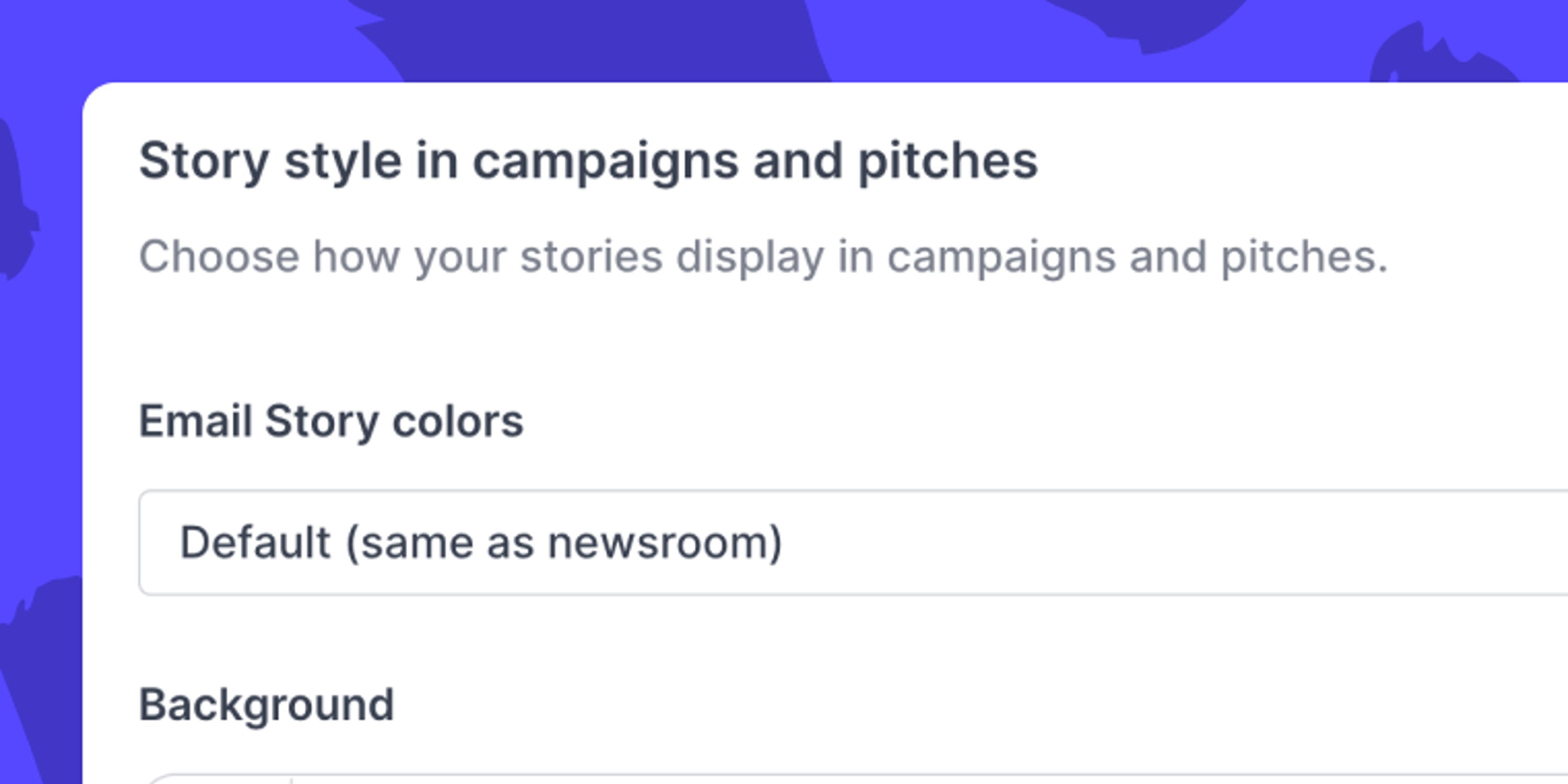 Story style for emails | Help Section