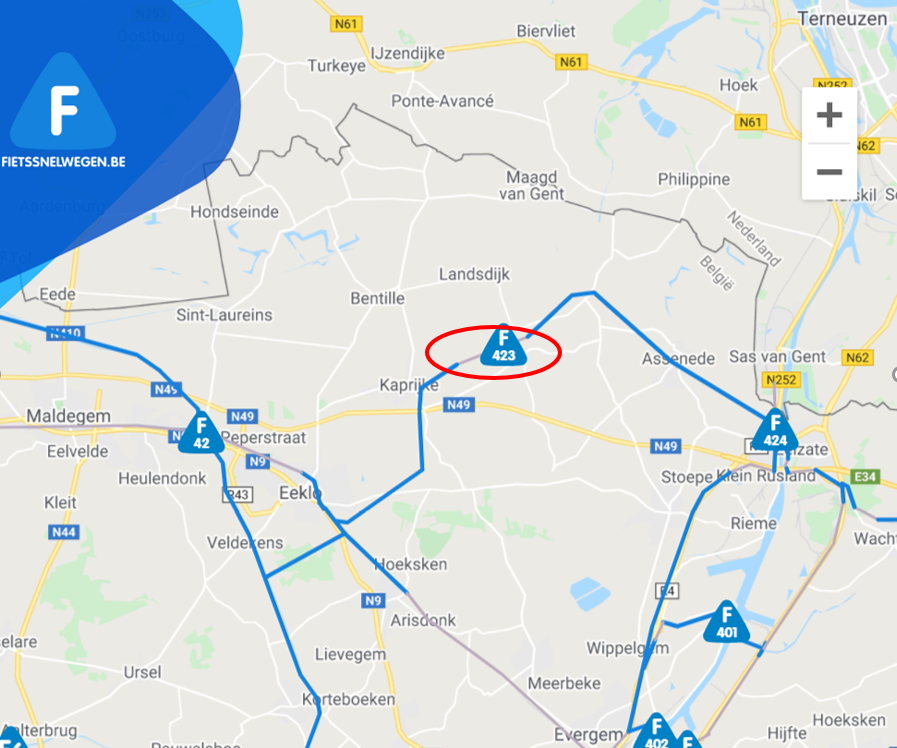 Licht op groen voor aanleg fietssnelweg F423 tussen Kaprijke en Assenede