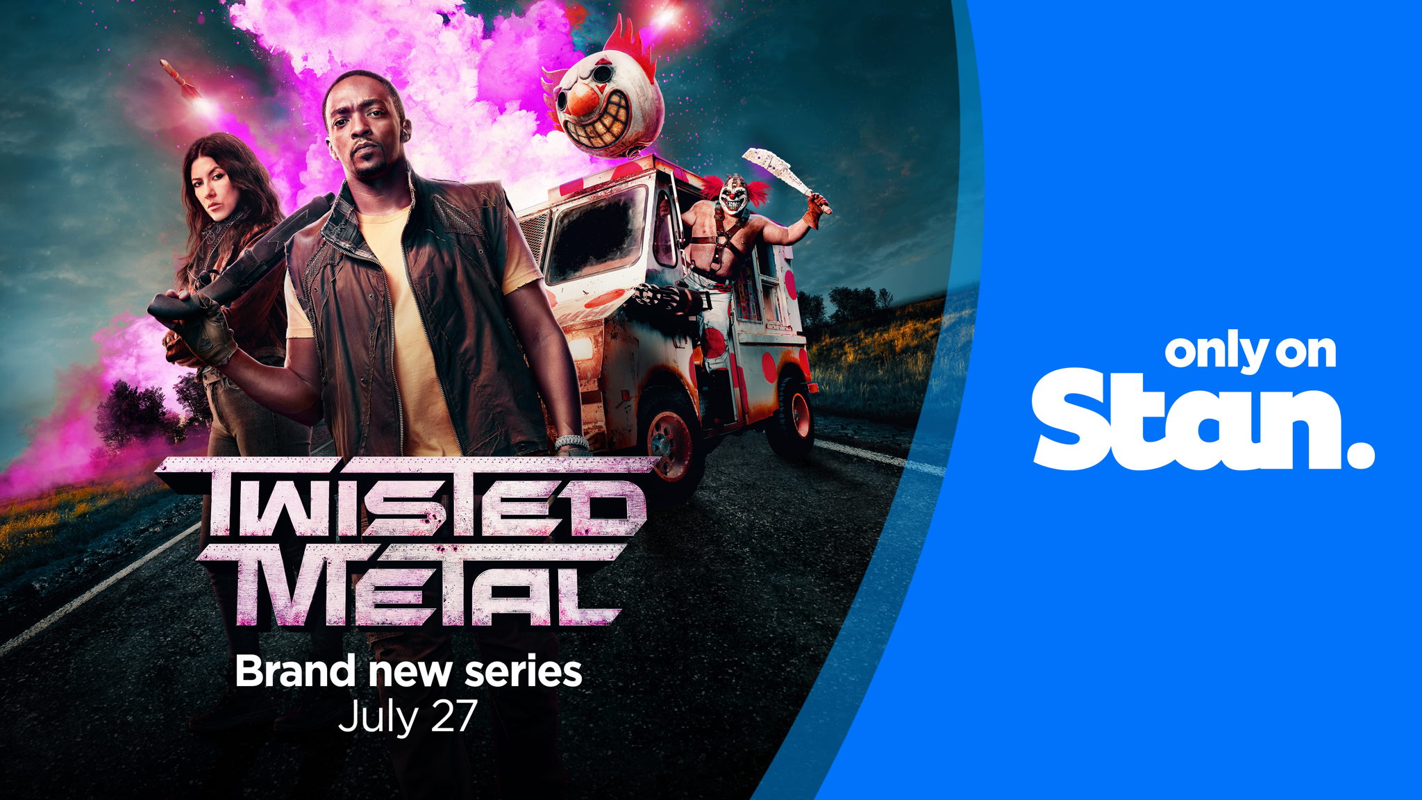 START YOUR ENGINES WATCH THE TRAILER FOR TWISTED METAL PREMIERING JULY 27 ONLY ON STAN.
