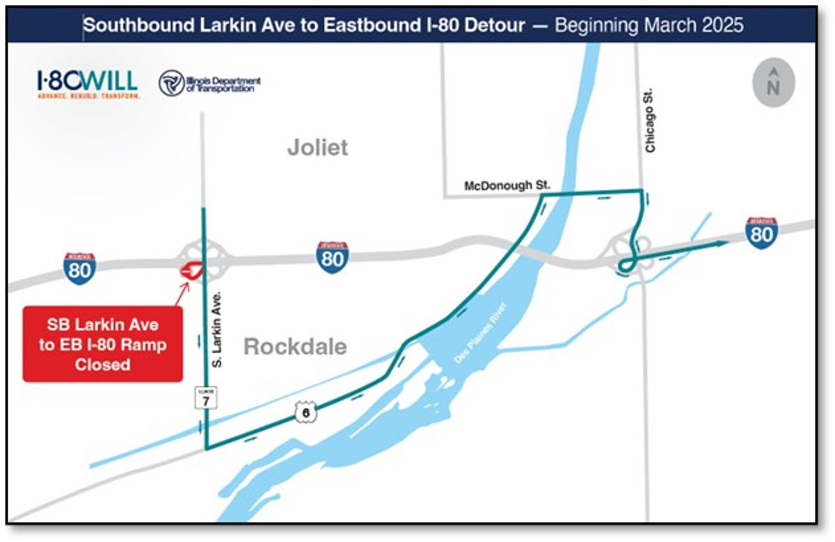 I-80 Lane Changes, Ramp Closures – Village of Rockdale