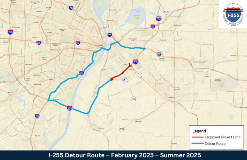 St. Clair County: I-255 closure begins Feb. 1