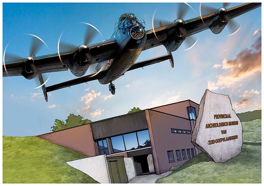Luchtvaarticonen Tweede Wereldoorlog in Archeocentrum Velzeke