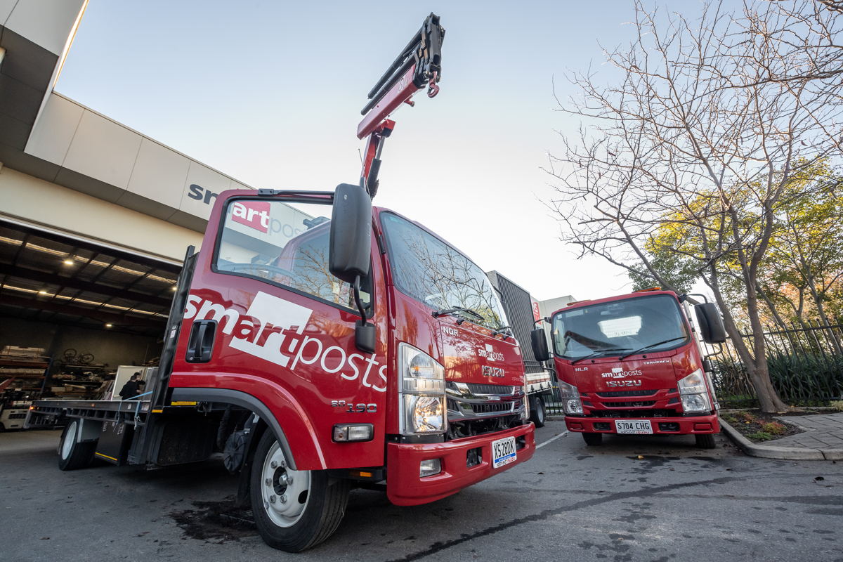 Isuzu's Smart Red Fleet with Smart Posts Adelaide