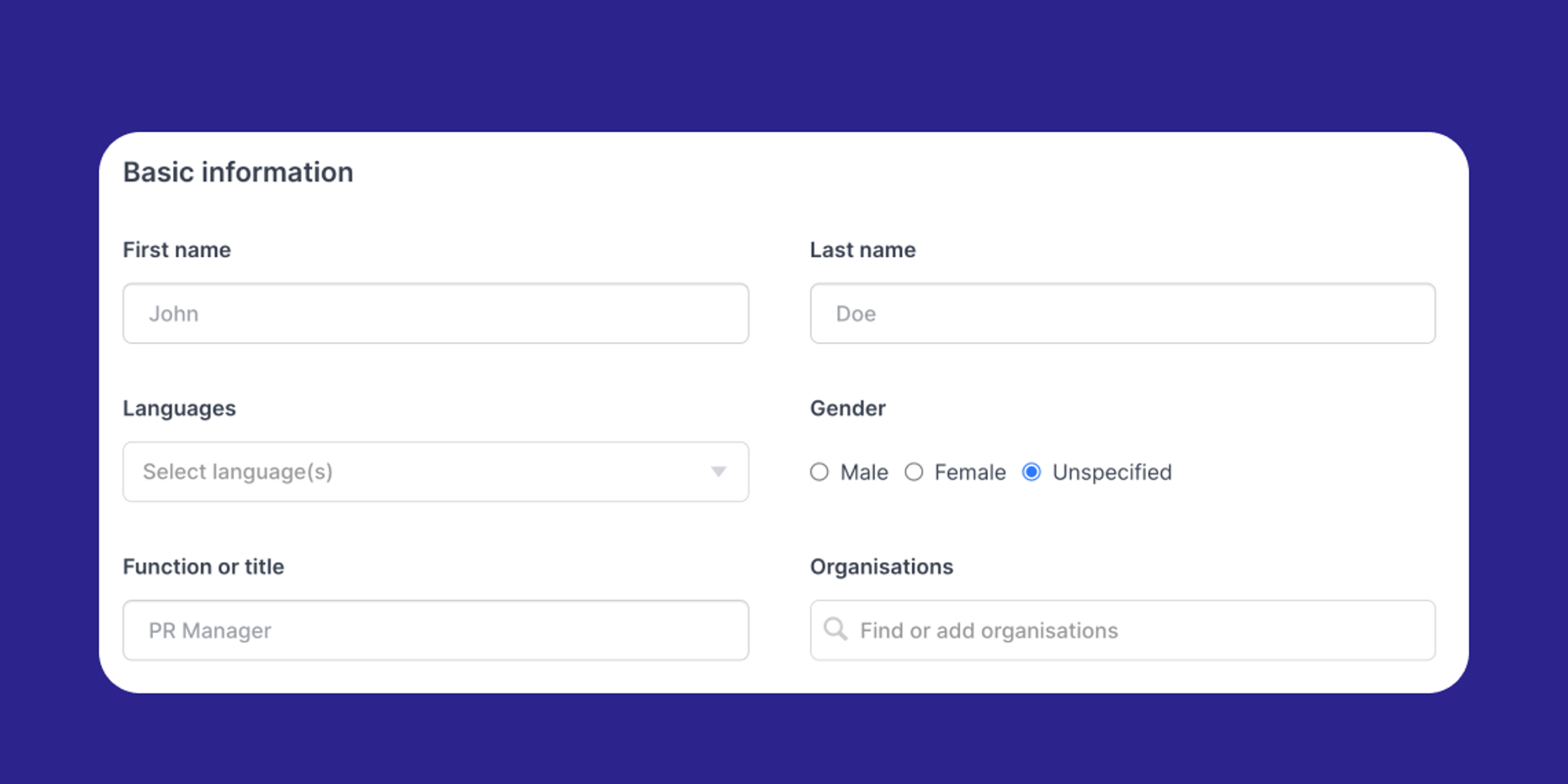 Creating individual contacts | Help Section