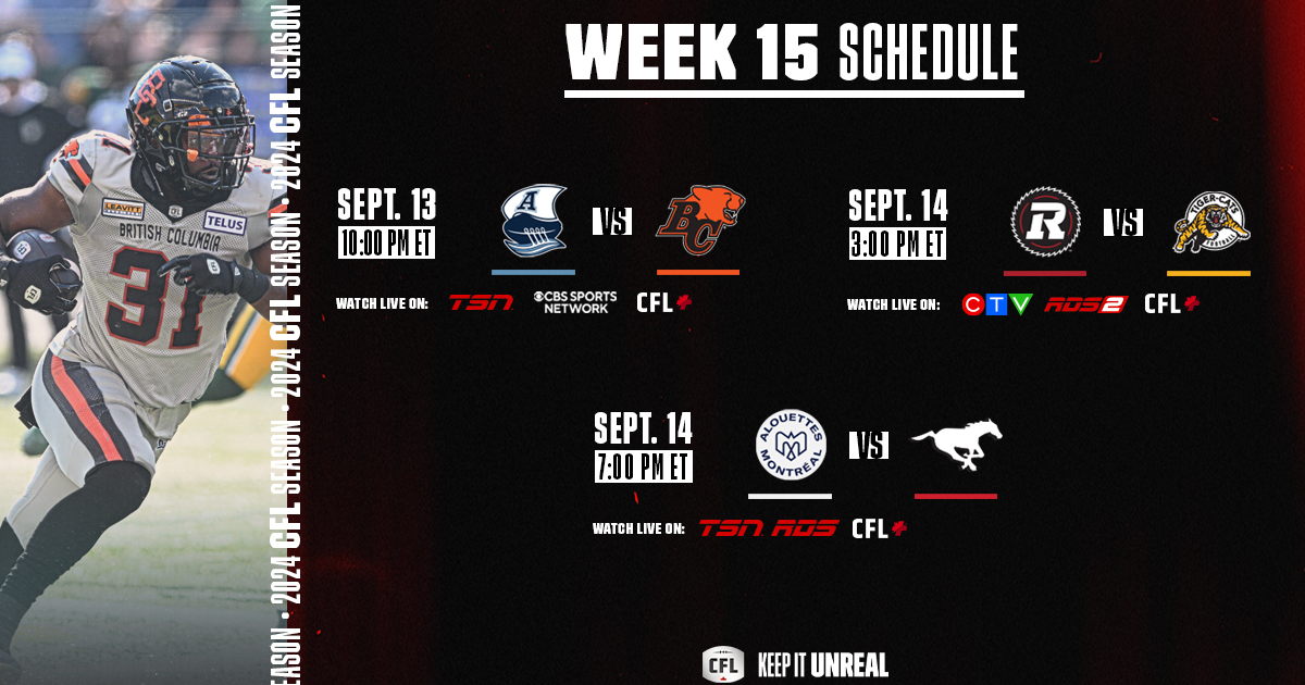 WEEK 15 IN THE CFL