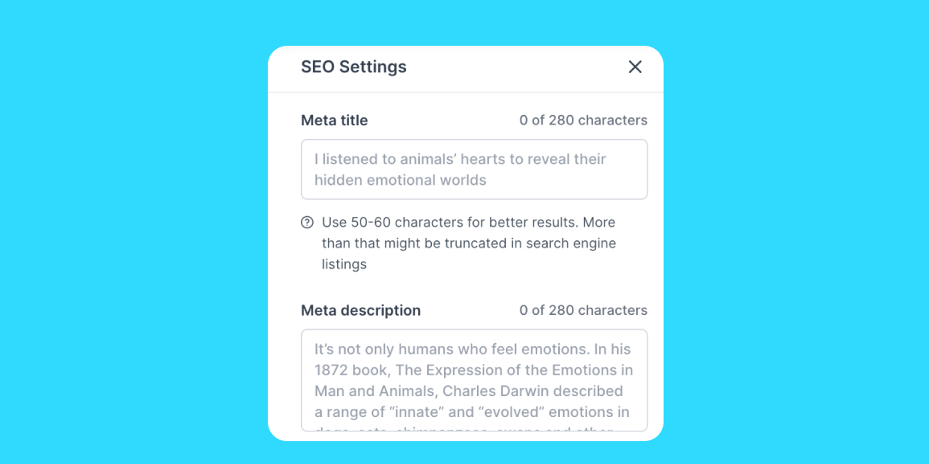 New: SEO settings for your sites and stories | Changelog