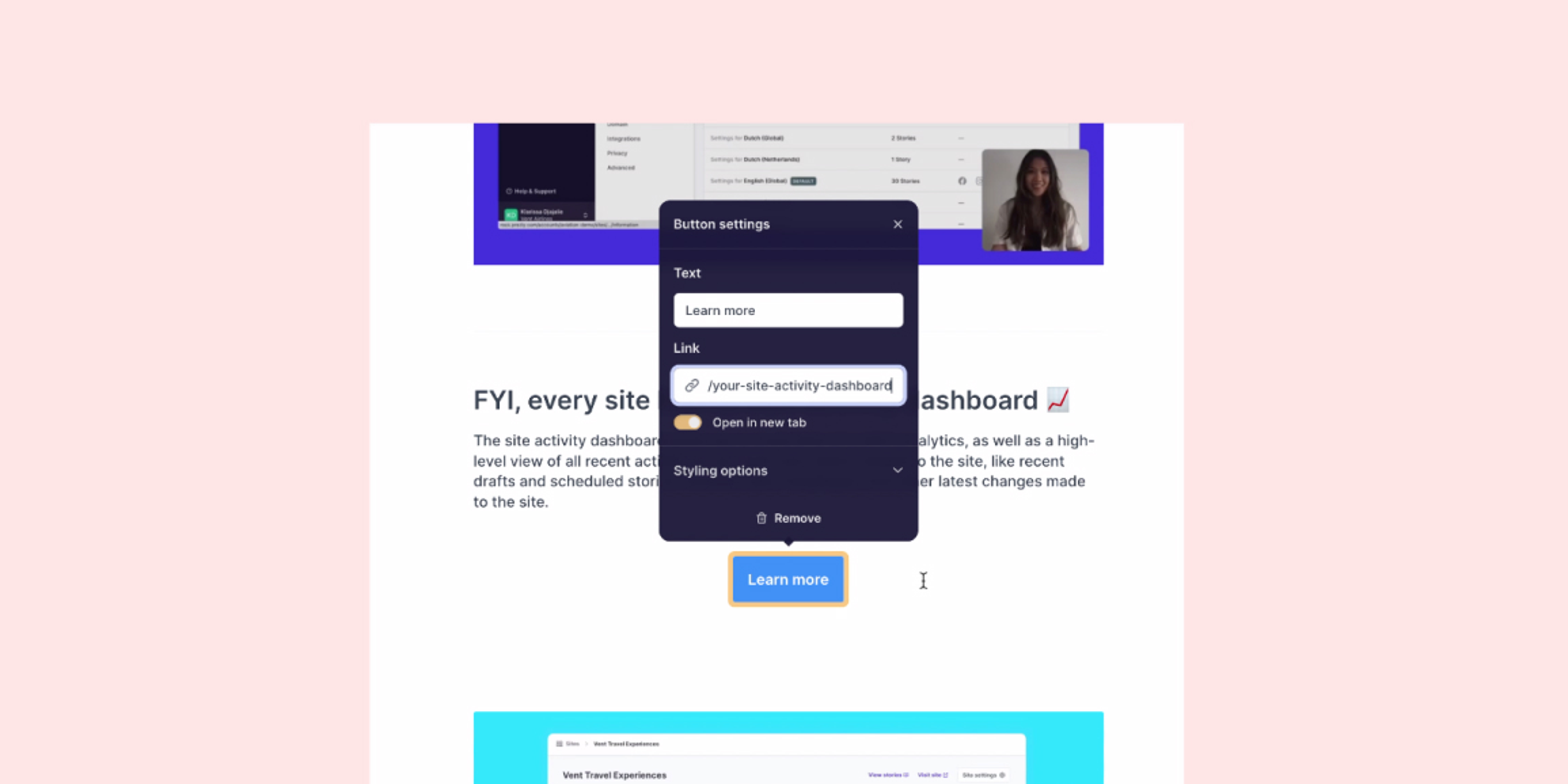 How to add buttons in stories and campaigns | Help Section