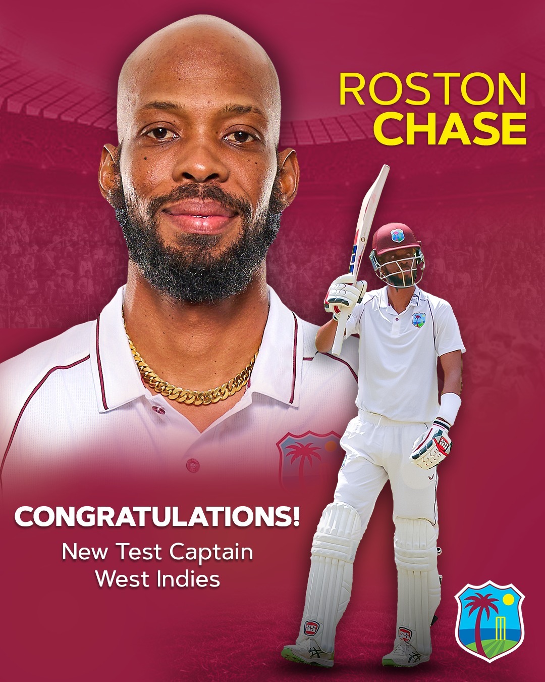 Roston Chase Appointed West Indies Test Captain Following ...