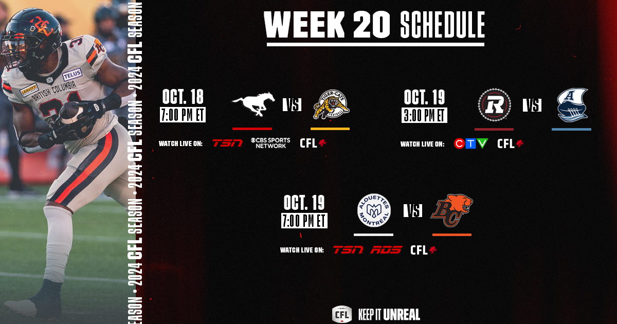 WEEK 20 IN THE CFL