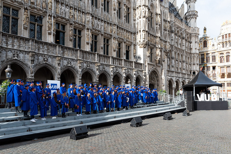 VUB students graduate at Grand Place in Brussels