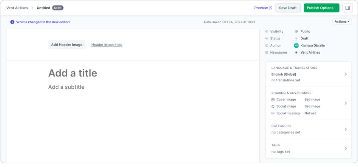How to create a story | Help Section