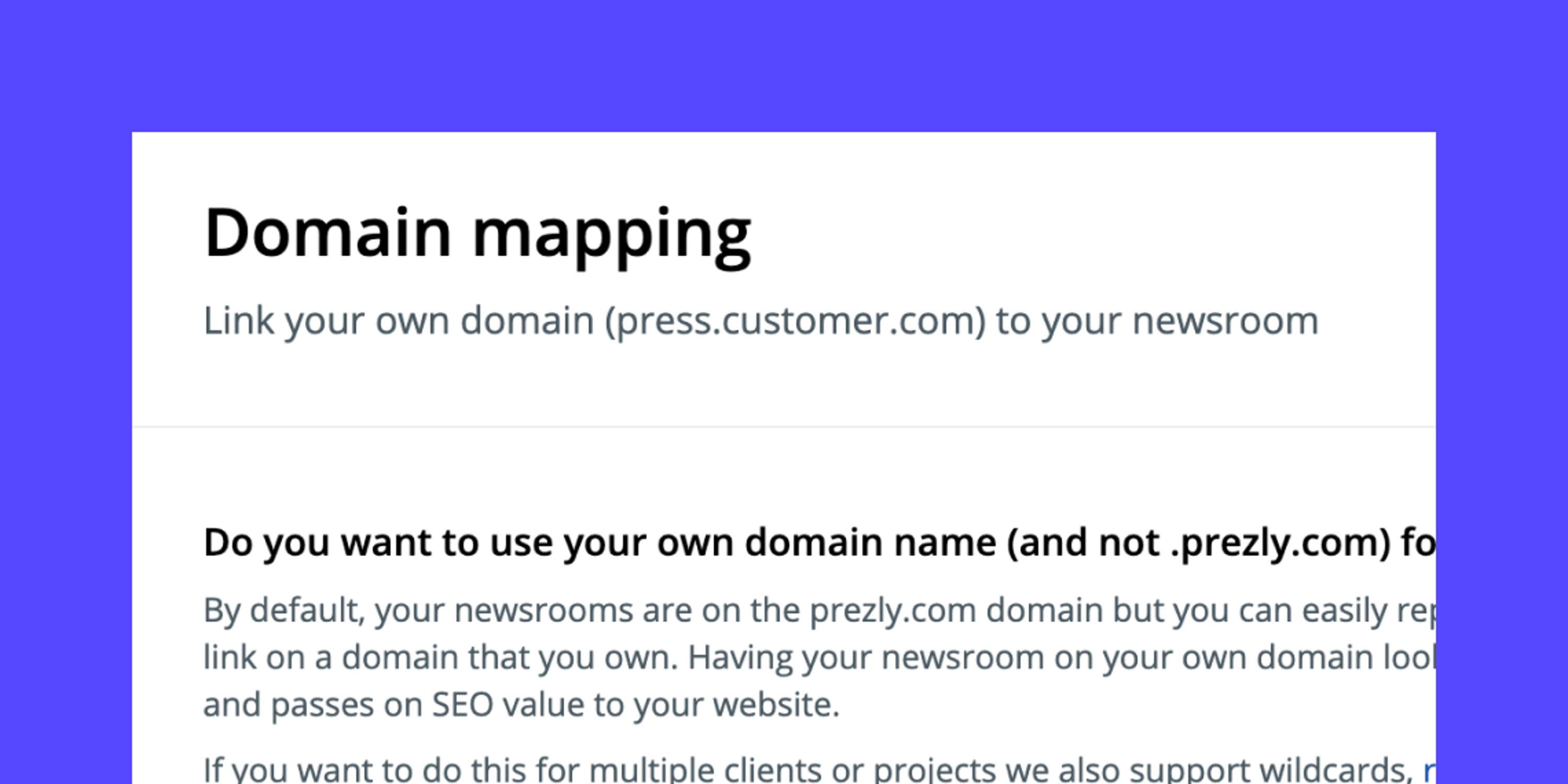 Setting up a custom domain | Help Section