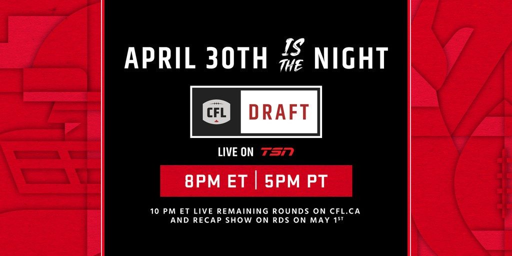CFL ON TSN TO DELIVER EXCLUSIVE LIVE AT-HOME COVERAGE OF 2020 CFL DRAFT