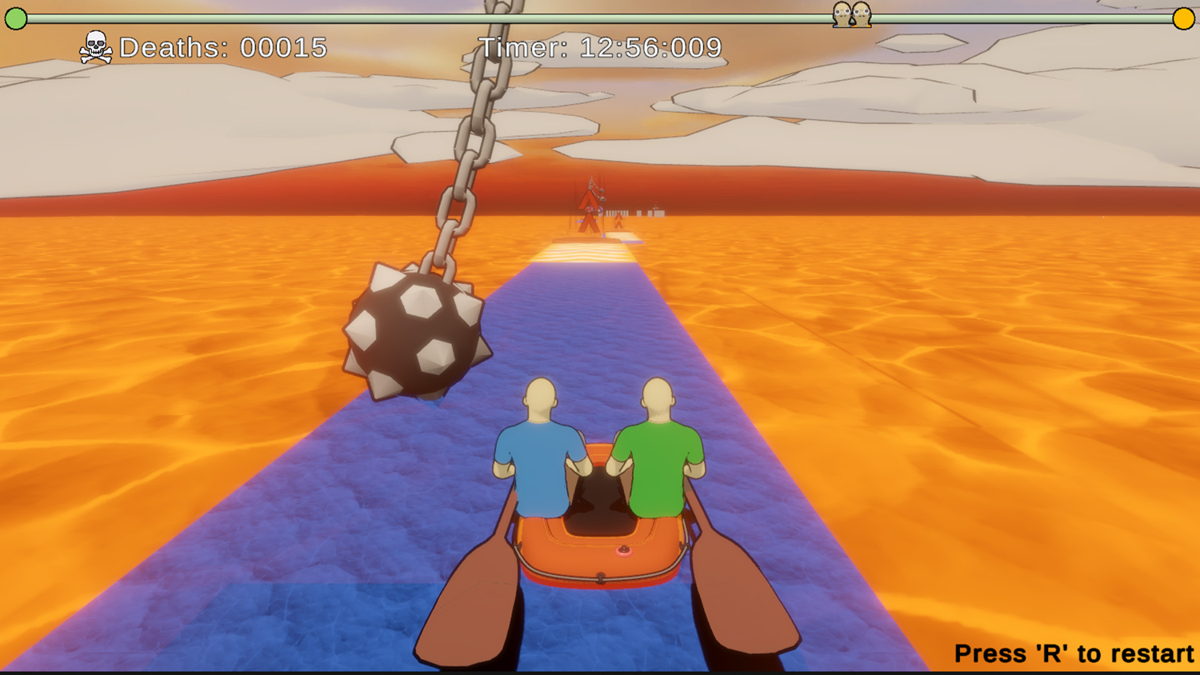 " Paddle Paddle Paddle your co-op boat. Wildly down the (Twitch) stream ...